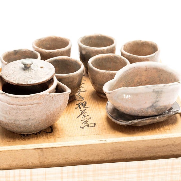 Japanese Hagi Pottery Sencha Tea Set by Tahara Tobe the 12th, Showa ...