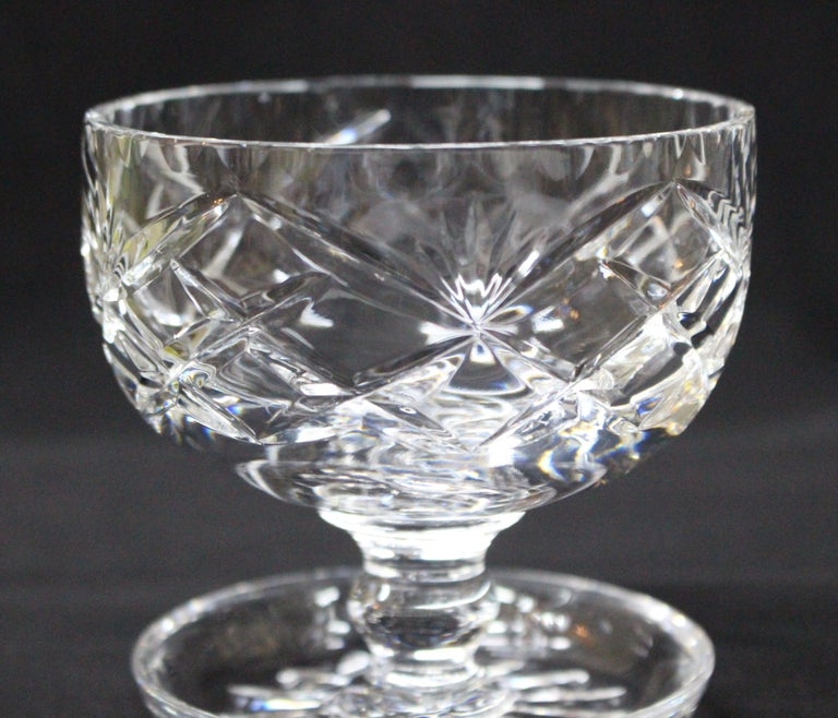 Set of Six Vintage Cut Glass Crystal Sundae Dishes For Sale at 1stDibs