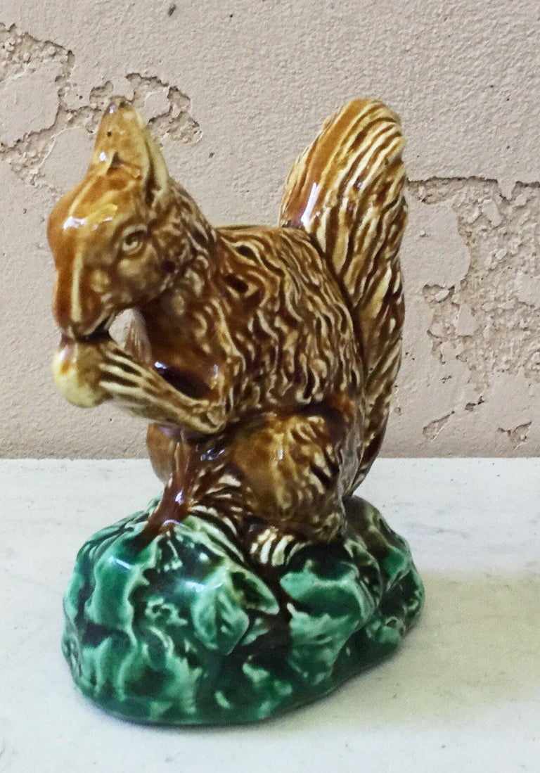 Majolica Squirrel Money Bank Onnaing, circa 1900 For Sale at 1stDibs