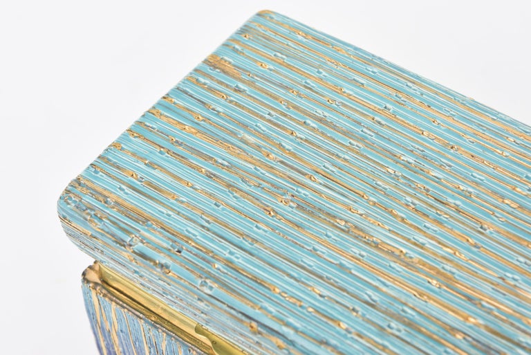 Italian Mid-Century Modern Bitossi Glazed Ceramic, Gold and Brass ...