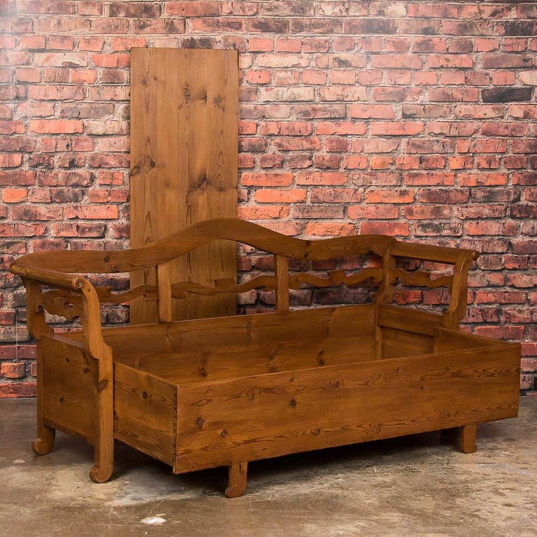 Antique Country Pine Storage Bench from Sweden at 1stDibs | antique ...