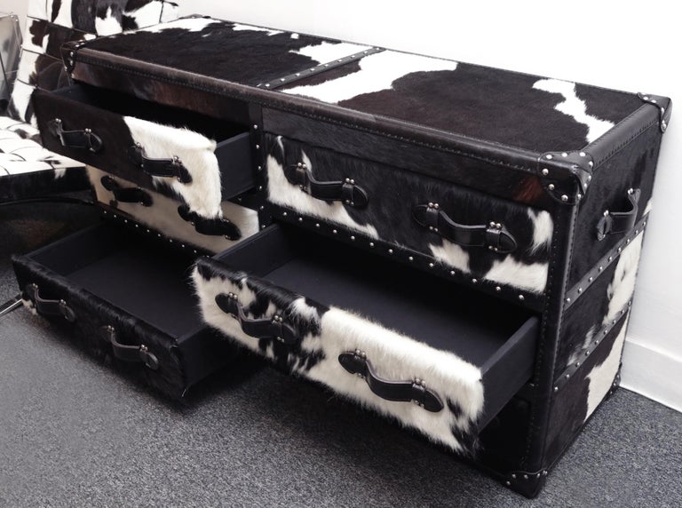 Wild Black and White Cowhide Long Chest For Sale at 1stDibs | cowhide ...