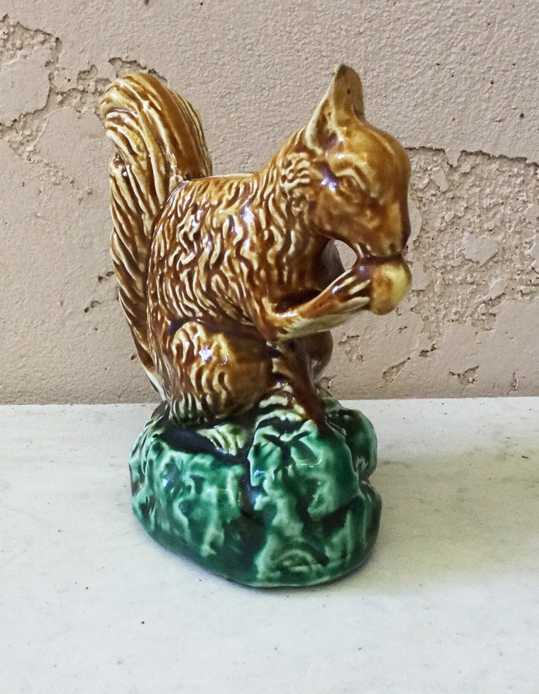 Majolica Squirrel Money Bank Onnaing, circa 1900 For Sale at 1stDibs