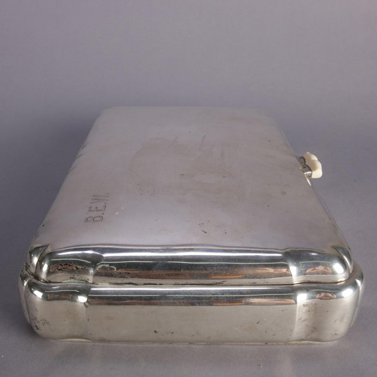 Oversized Czech .800 Silver and Mahogany Cigar Box by Frantisek Bibus ...