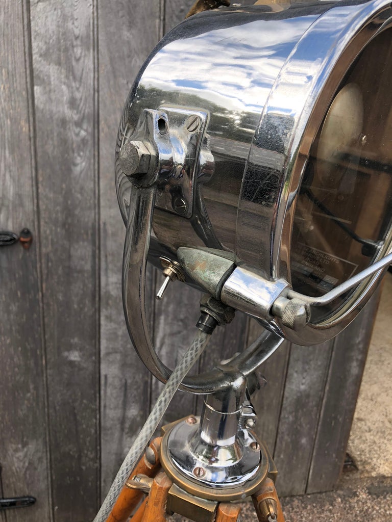 Antique Chrome Searchlight, Tripod, Francis, circa 1930 For Sale at ...