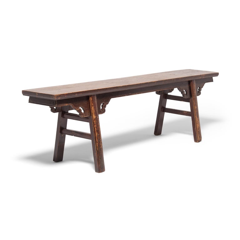 Chinese Lacquered Bench with Splayed Legs, c. 1850 For Sale at 1stDibs ...