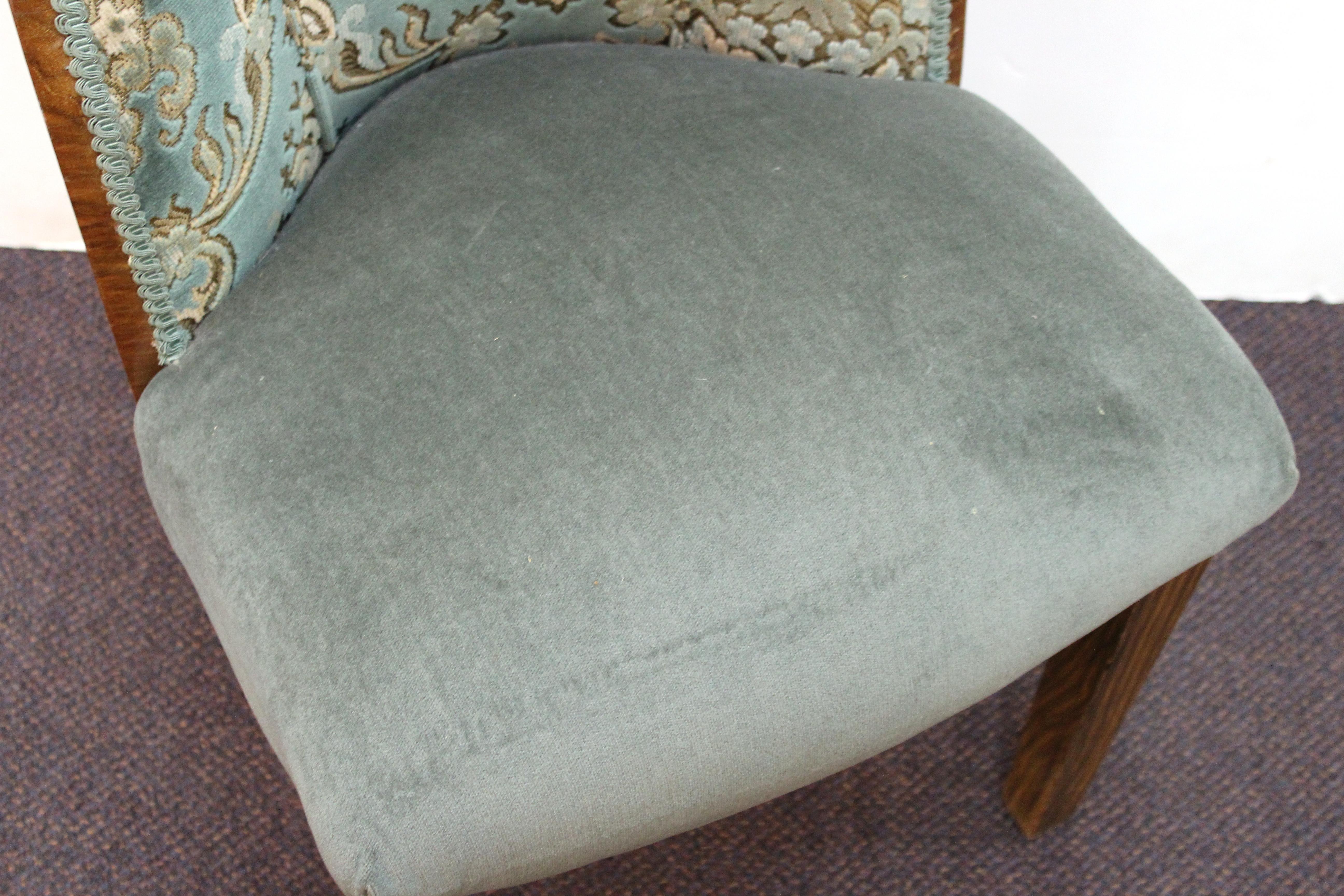 French Art Deco Rosewood Tub-Shaped Upholstered Chairs at 1stDibs