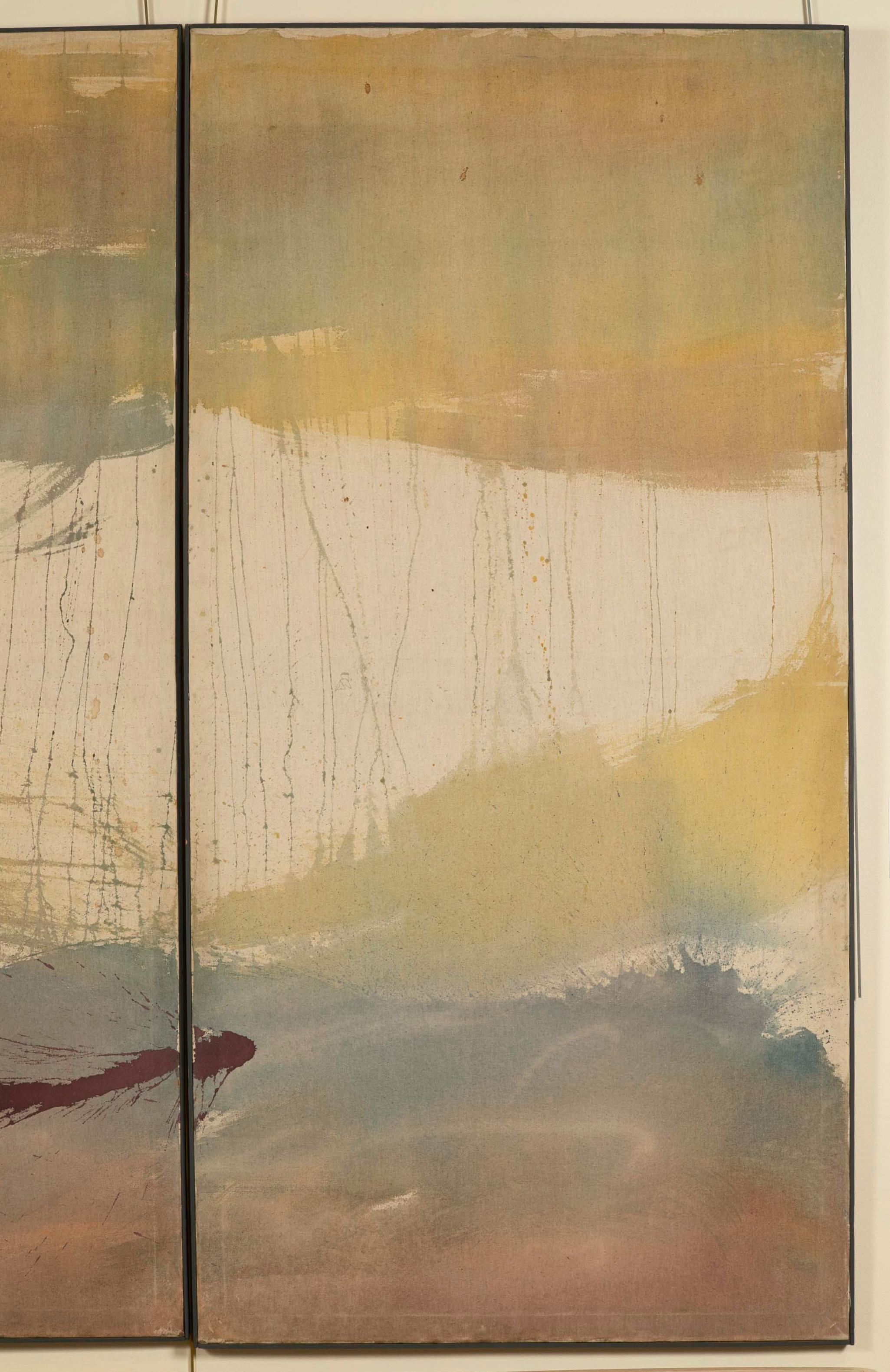 Large Triptych Oil on Fabric Painting at 1stDibs | triptych paintings for sale, triptych for ...