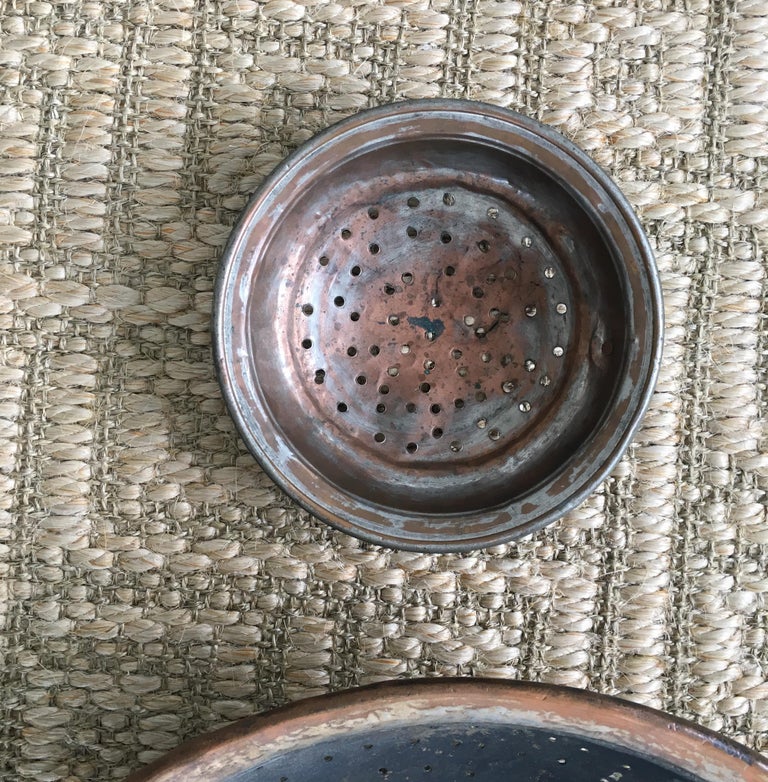 Primitive Copper Strainers at 1stDibs