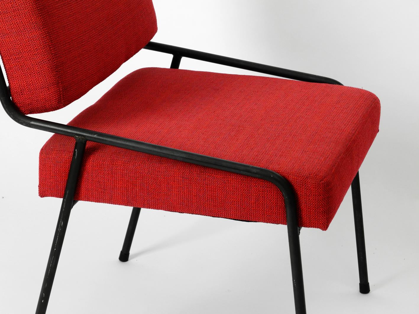 1950s Heavy Black Metal Chair Reupholstered Made in Czech Republic at ...