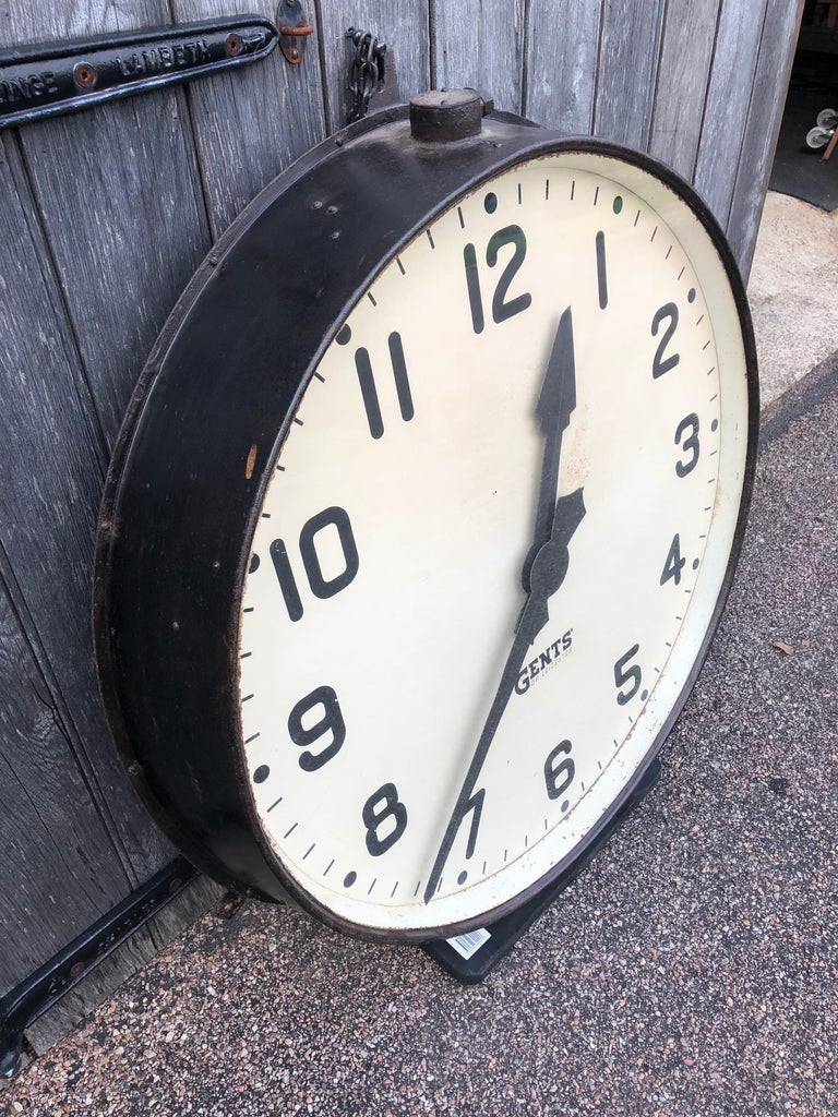 Industrial Factory Clock, Gents of Leicester, circa 1920 at 1stDibs