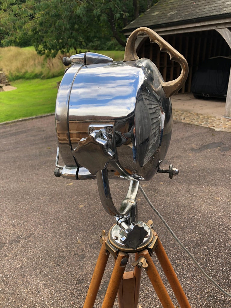 Antique Chrome Searchlight, Tripod, Francis, circa 1930 For Sale at ...