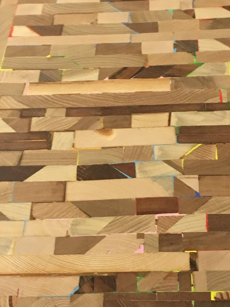 Mixed Wood and Acrylic Paint Table by Artist Ben Darby For Sale at ...