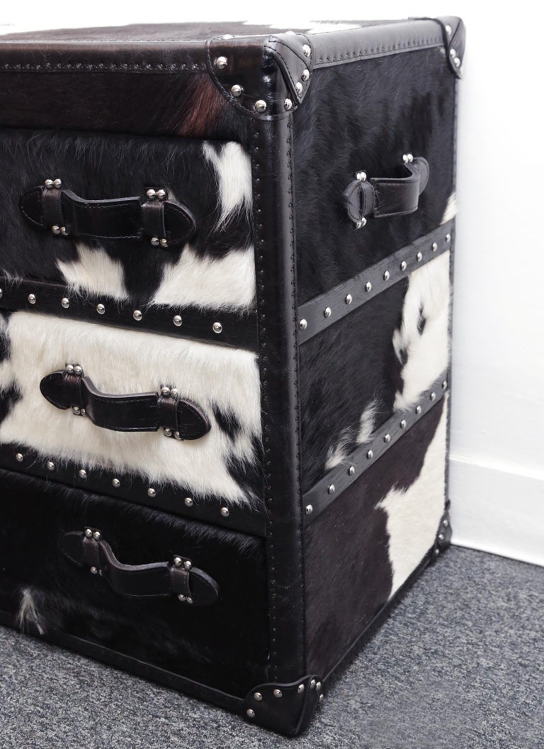 Wild Black and White Cowhide Long Chest For Sale at 1stDibs | cowhide ...