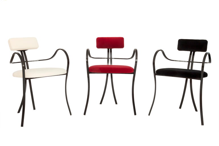 Contemporary Violet Chair with Velvet Seat and Seatback in Black Color ...