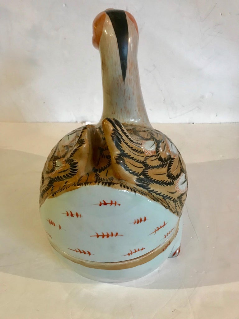 Wonderful Duck Shaped Chinese Hand-Painted Tureen at 1stDibs