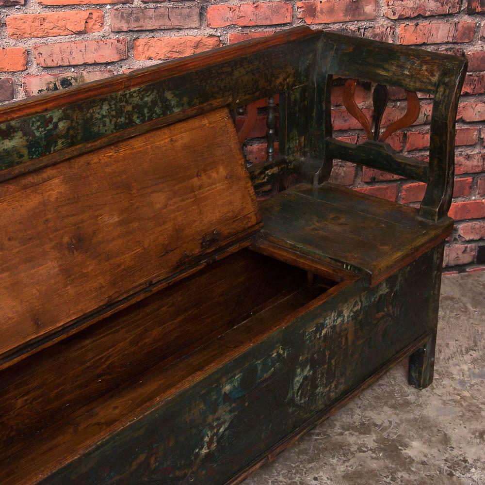 Antique Folk art Painted Hungarian Storage Bench at 1stDibs | painted ...