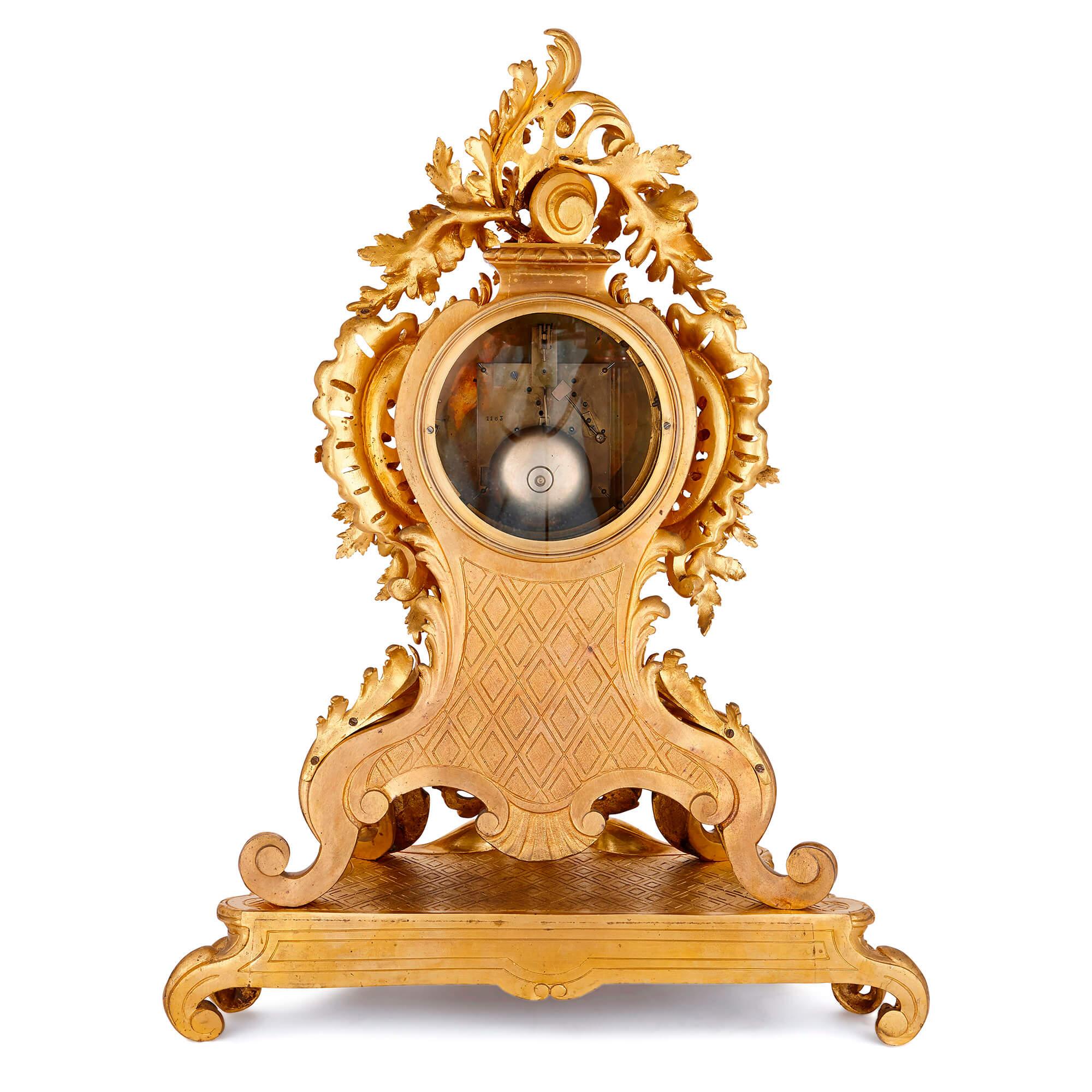 French Rococo Style Gilt Bronze Mantel Clock at 1stDibs | rococo clock ...