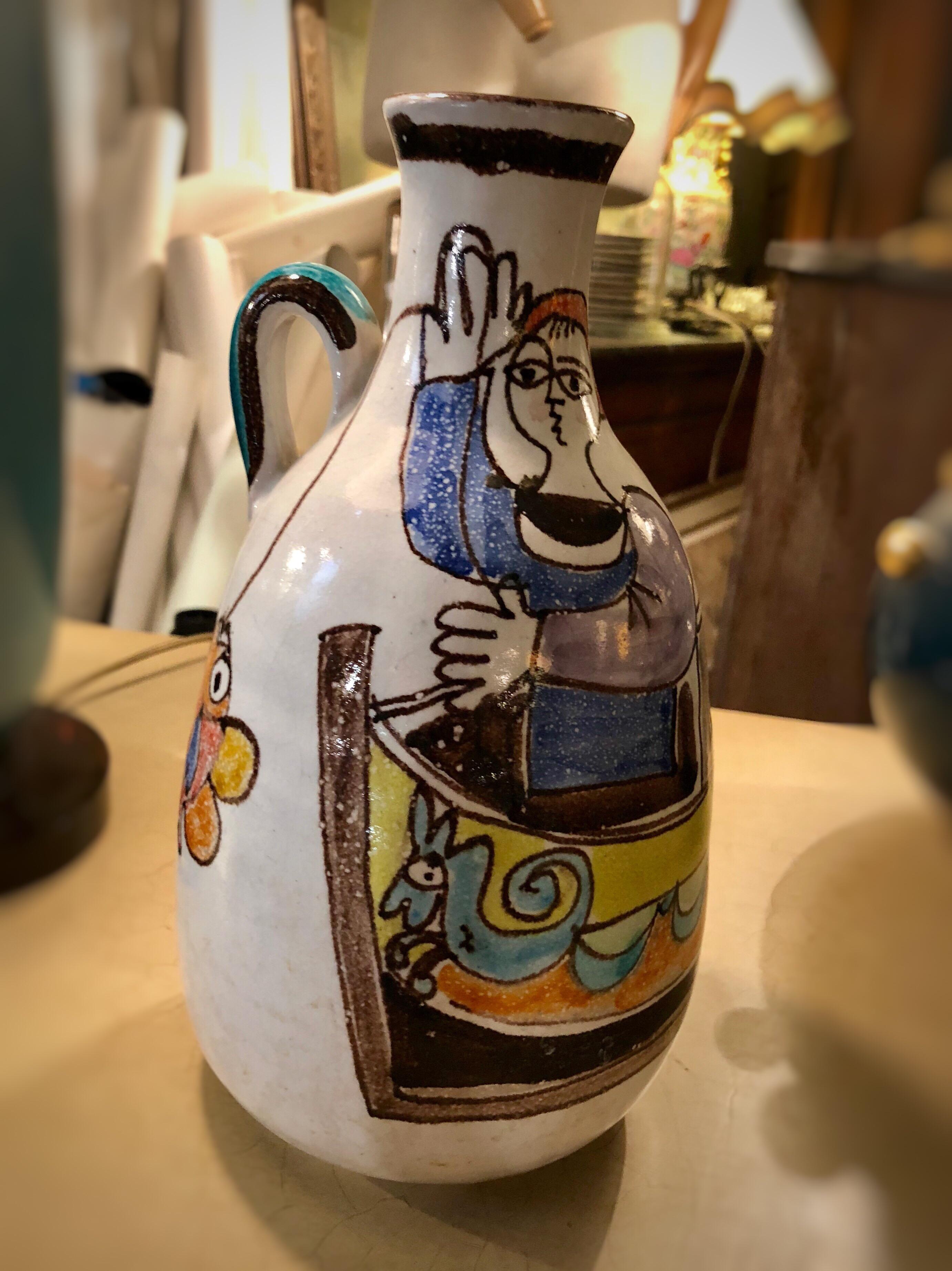 Ceramic Vase 1960s De Simone Bottle, Sicily at 1stDibs