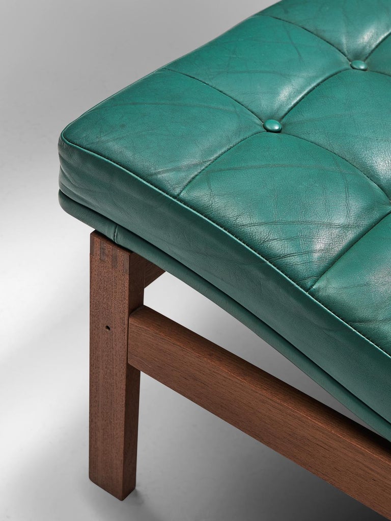Knudsen and Lind Moduline Turquoise Leather Lounge Chairs at 1stDibs