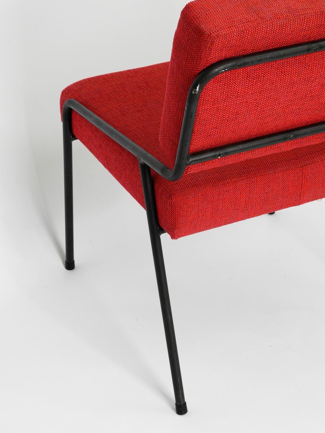 1950s Heavy Black Metal Chair Reupholstered Made in Czech Republic at ...