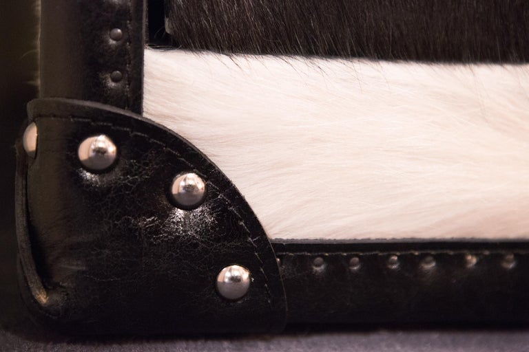 Wild Black and White Cowhide High Chest For Sale at 1stDibs