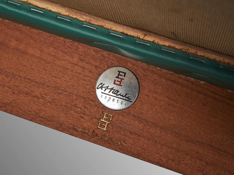 Knudsen and Lind Moduline Turquoise Leather Lounge Chairs at 1stDibs