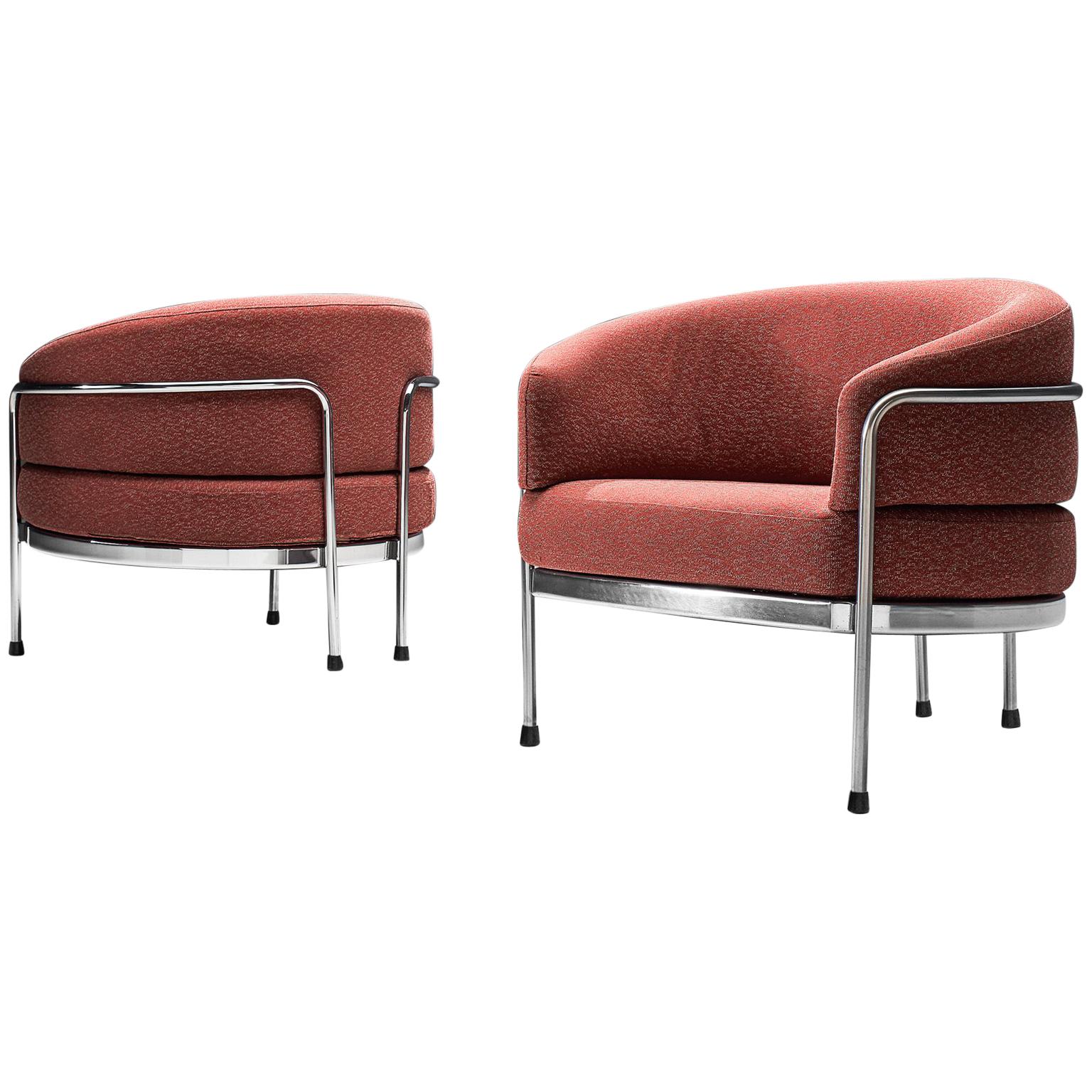 Hans Ell for 't Spectrum Red Lounge Chairs at 1stDibs
