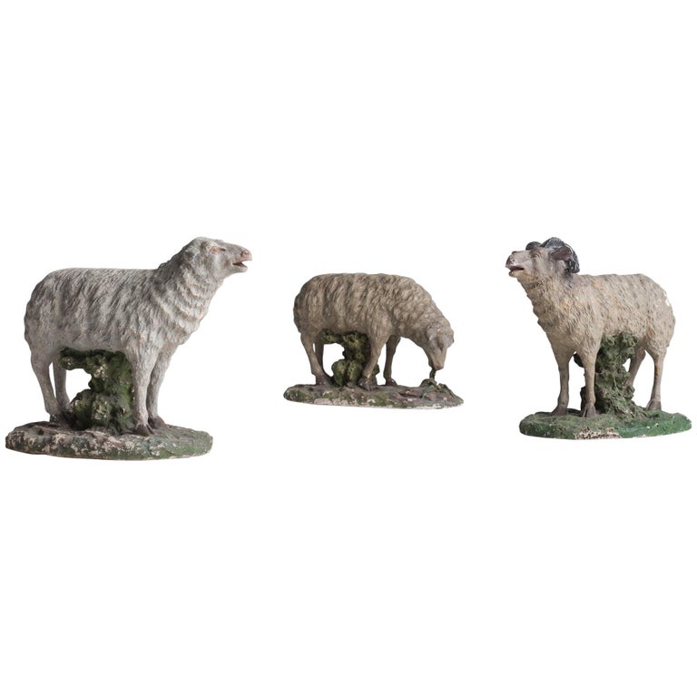 Plaster Sculpture of Sheep, circa 1950 For Sale at 1stdibs