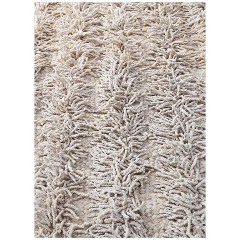 Handwoven Wool Rug, Organic Modern Tailored Shag Style For Sale at 1stDibs