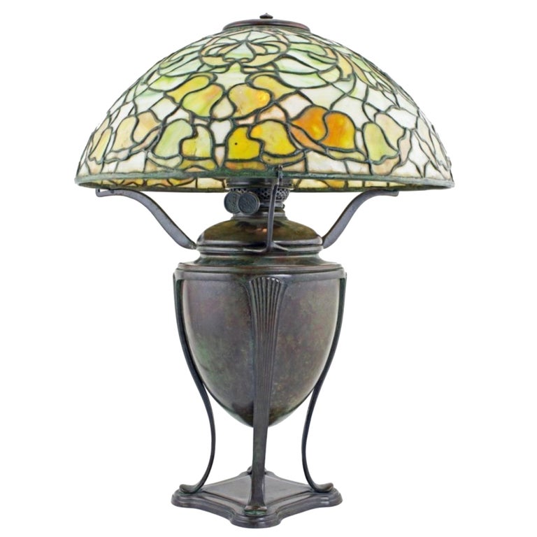 Tiffany Studios Leaded Glass and Bronze 'A Bell Flower' Table Lamp at ...