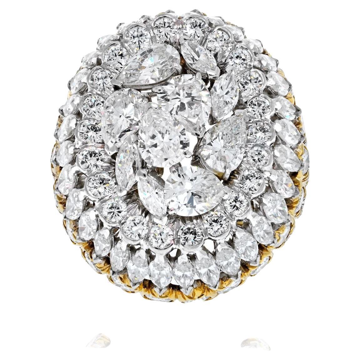 David Webb Diamond Cluster Large Impressive Statetement Ring For Sale ...