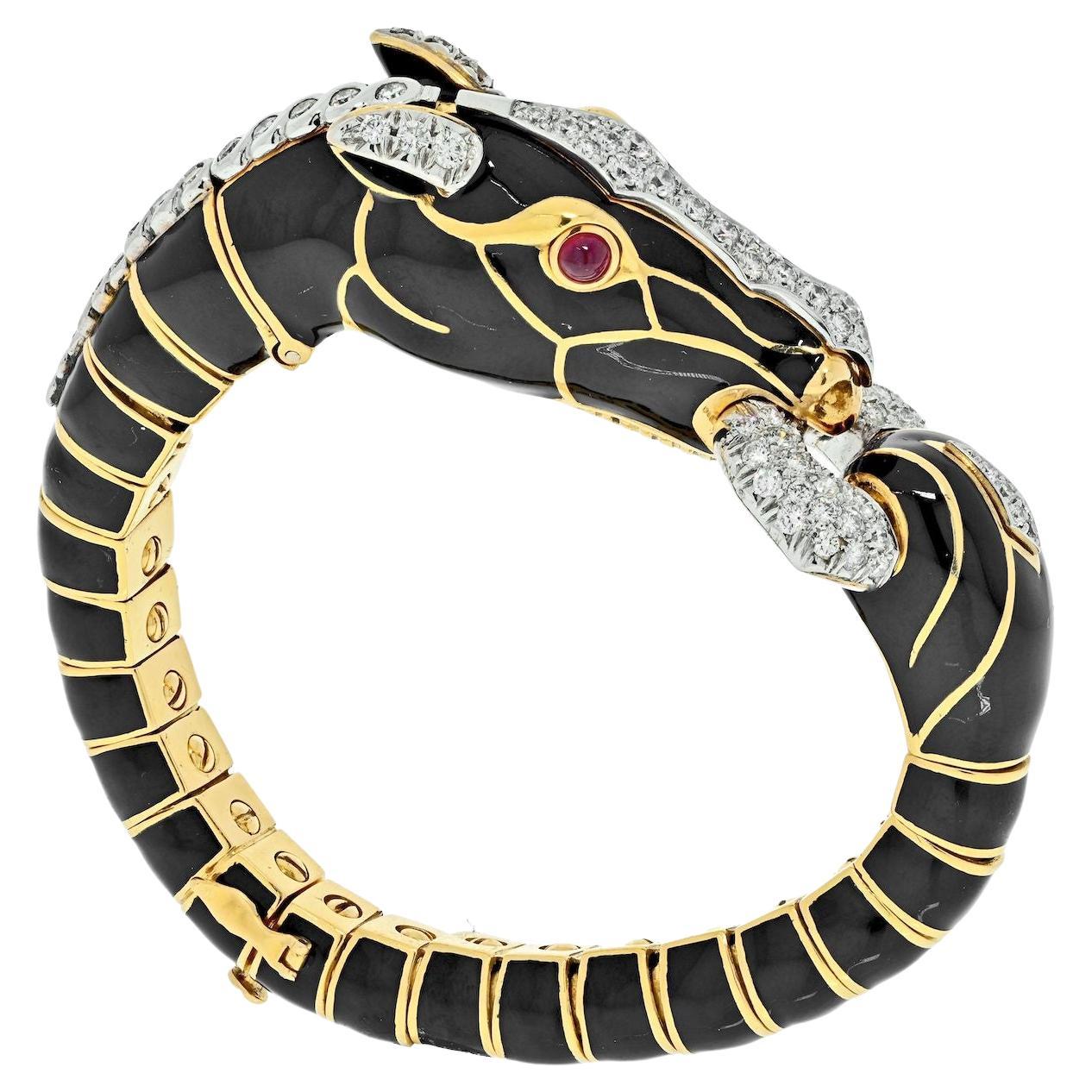 David Webb Platinum and 18K Yellow Gold Textured Scrolls, and Diamond ...