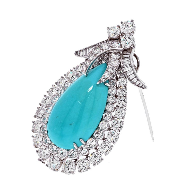 David Webb Platinum Turquoise and Diamond Impressive Convertible ...