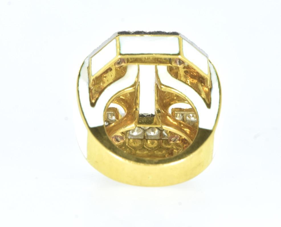 David Webb Ring Enamel, 18K, Platinum, signed and with a David Webb ...