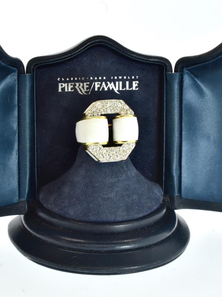 David Webb Ring Enamel, 18K, Platinum, signed and with a David Webb ...