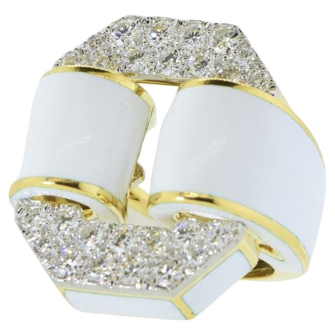 David Webb Ring Enamel, 18K, Platinum, signed and with a David Webb ...