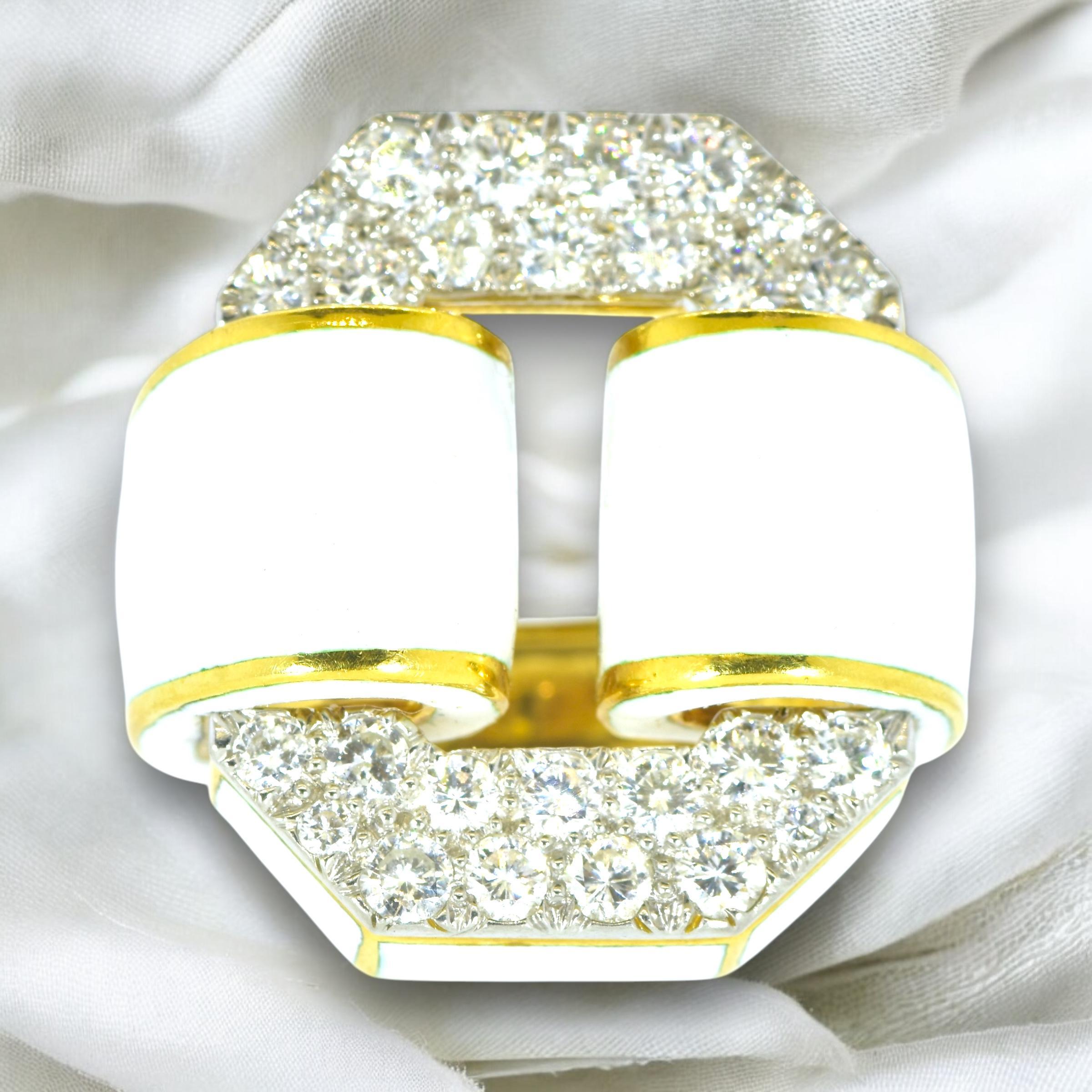 David Webb Ring Enamel, 18K, Platinum, signed and with a David Webb ...