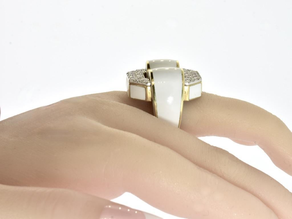 David Webb Ring Enamel, 18K, Platinum, signed and with a David Webb ...