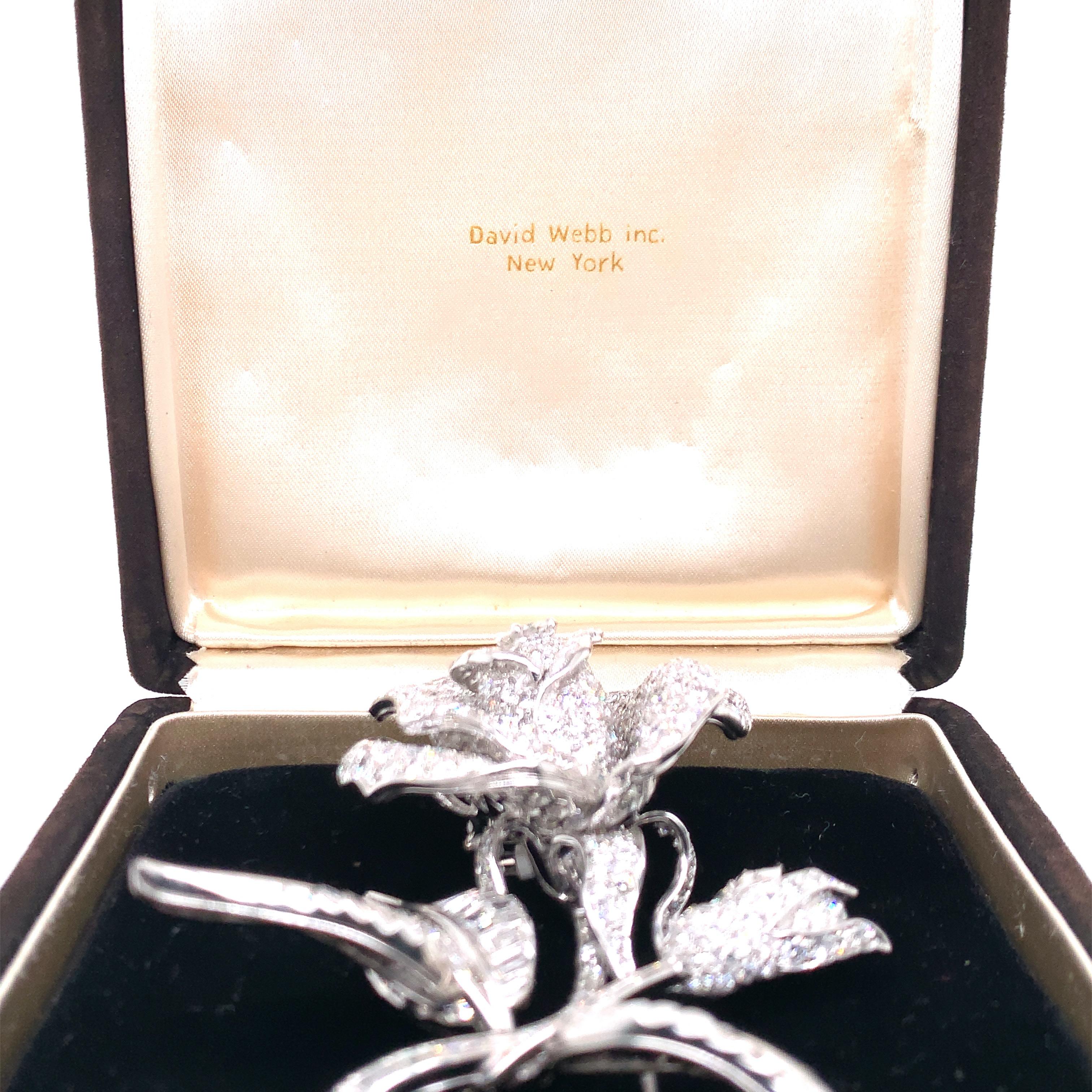 David Webb Rose Diamond Brooch For Sale at 1stDibs