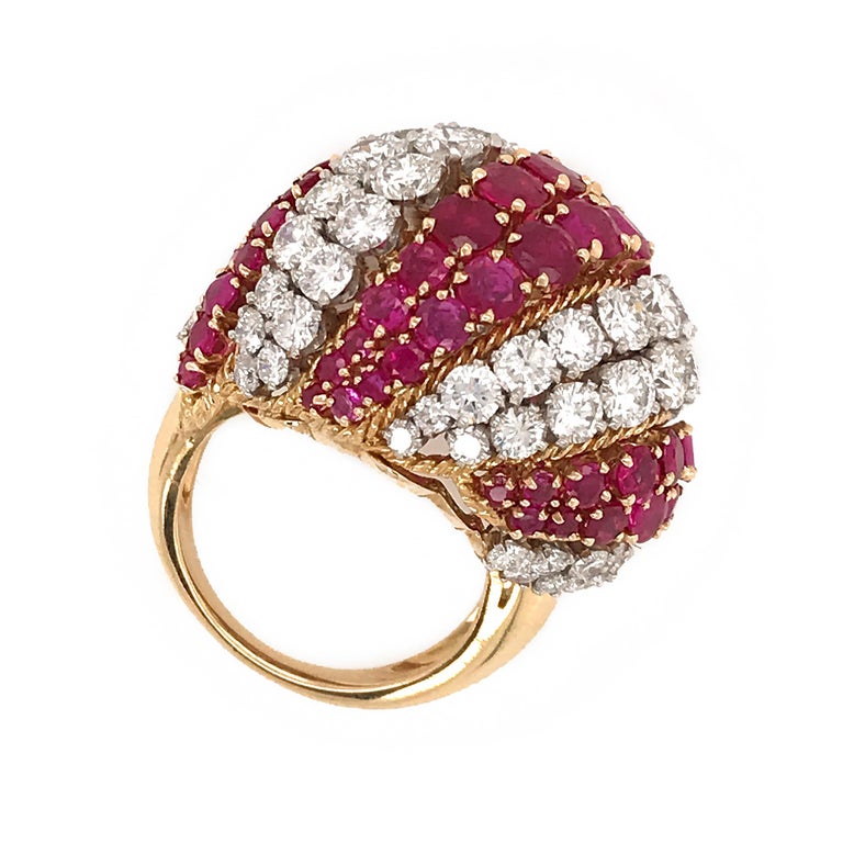 David Webb Ruby and Diamond Vintage Ring For Sale at 1stDibs