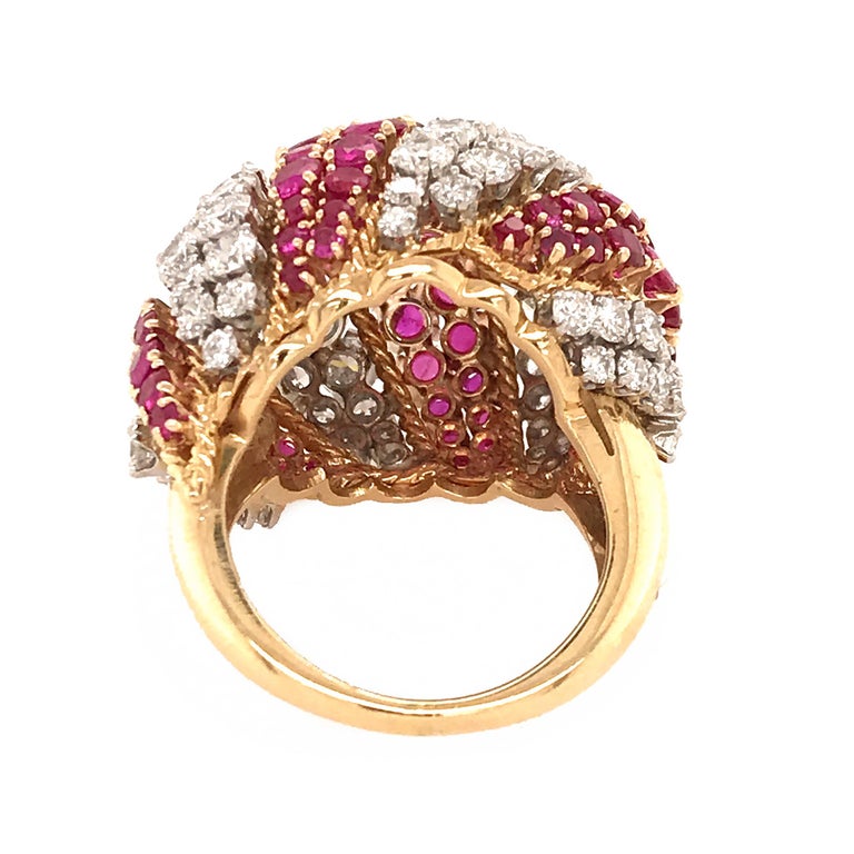 David Webb Ruby and Diamond Vintage Ring For Sale at 1stDibs