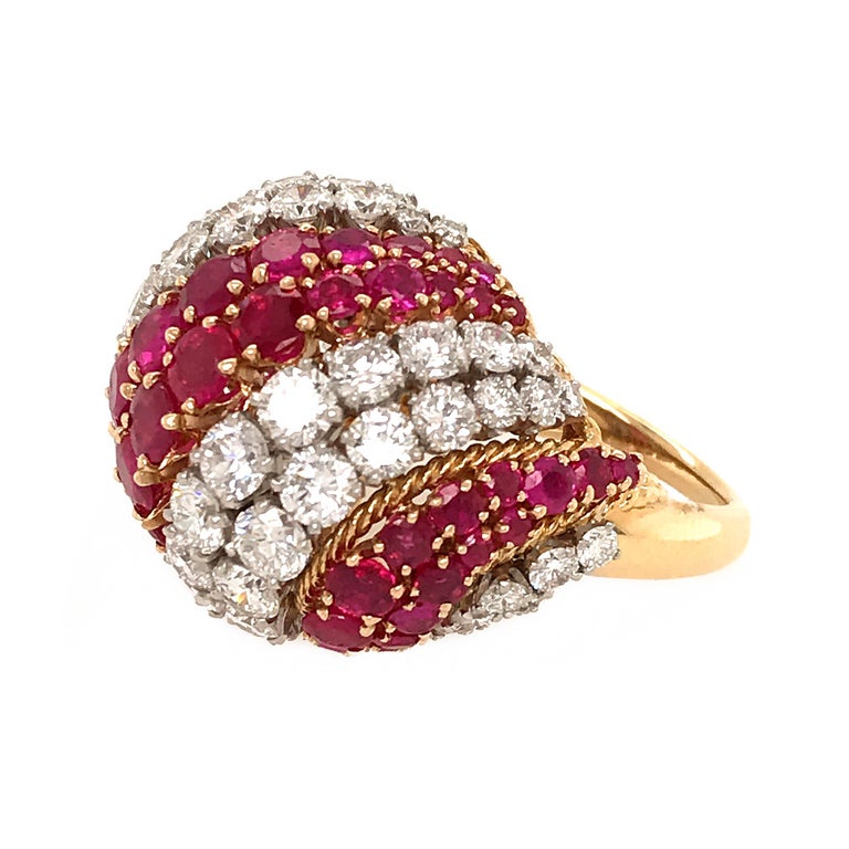 David Webb Ruby and Diamond Vintage Ring For Sale at 1stDibs
