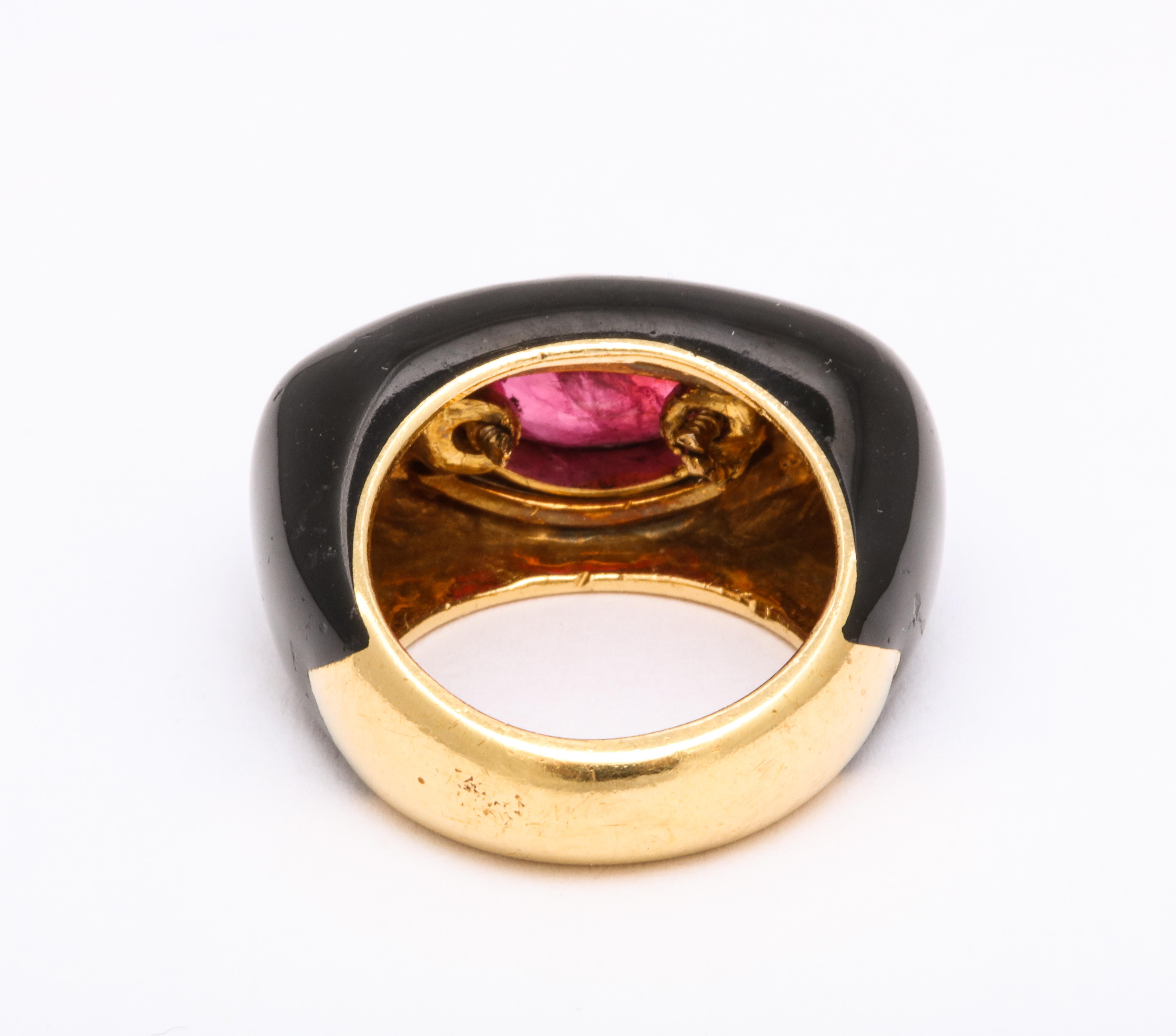 David Webb Ruby and Enamel Ring For Sale at 1stDibs