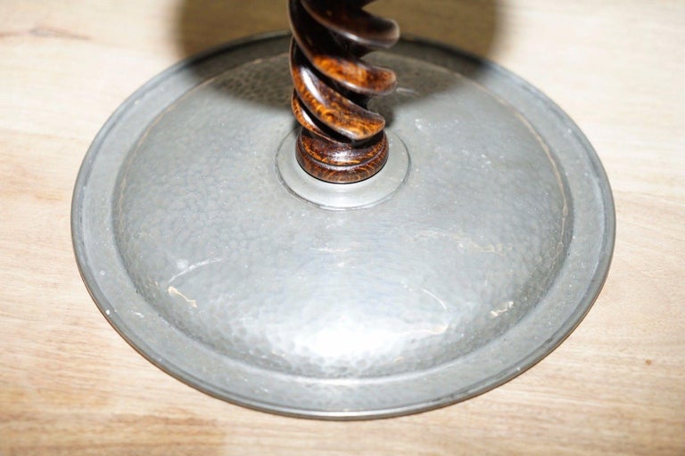 Rare Liberty of London Tudric Pewter Tazzar with Barley Twist Walnut ...