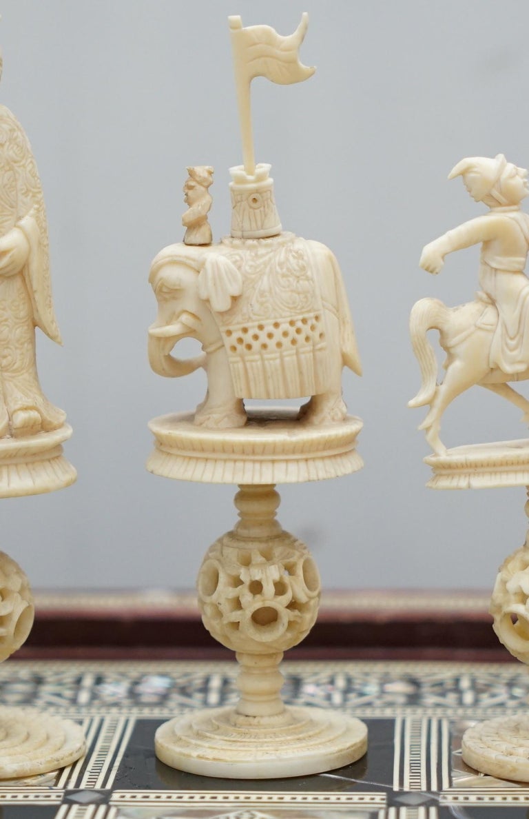 Rare 19th Century Hand-Carved Chinese Puzzle Ball Chess Set Exquisite ...