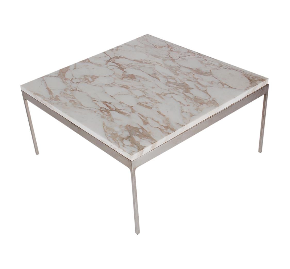 Mid-Century Modern Small Square Marble Cocktail Table by Nicos ...