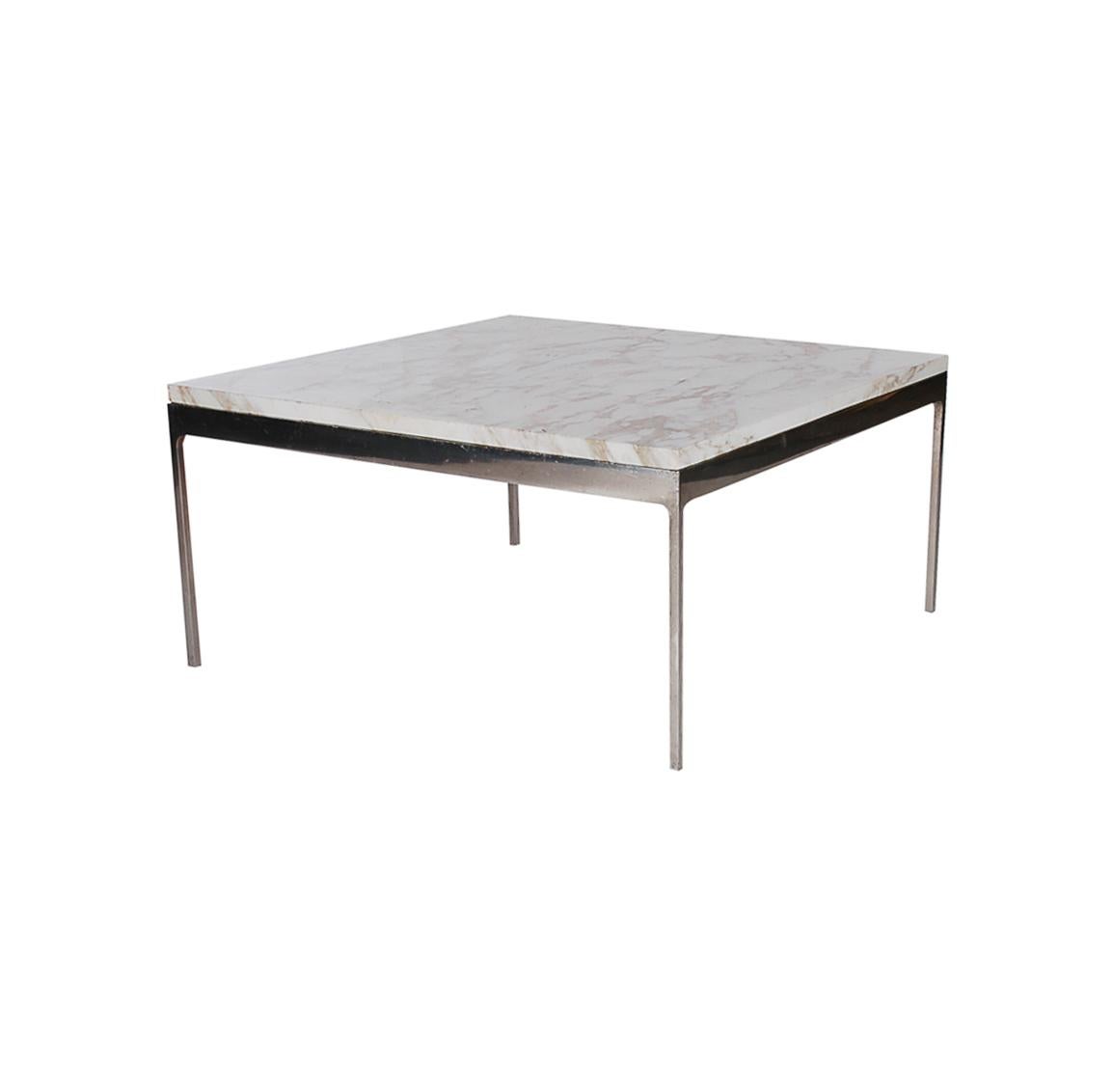 Mid-Century Modern Small Square Marble Cocktail Table by Nicos ...