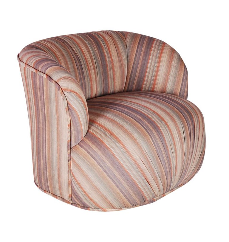 Mid-Century Modern Swivel Poof Lounge Chairs in the Manner of Milo ...