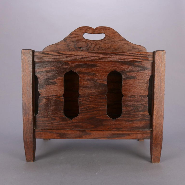 Arts and Crafts Stickley School Mission Oak Divided and Cutout Magazine ...